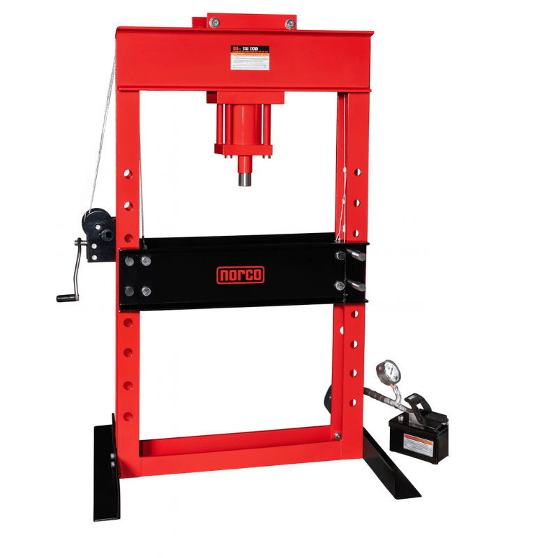 Norco 78057A 50 Ton Cap. Air Hydraulic Pump Operated Shop Press with 6 ...